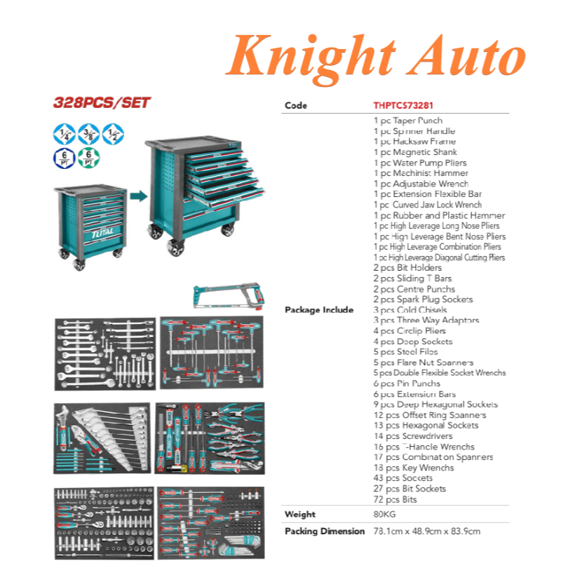 TOTAL THPTCS73281 328 Pcs Tool Chest Set | Shopee Malaysia
