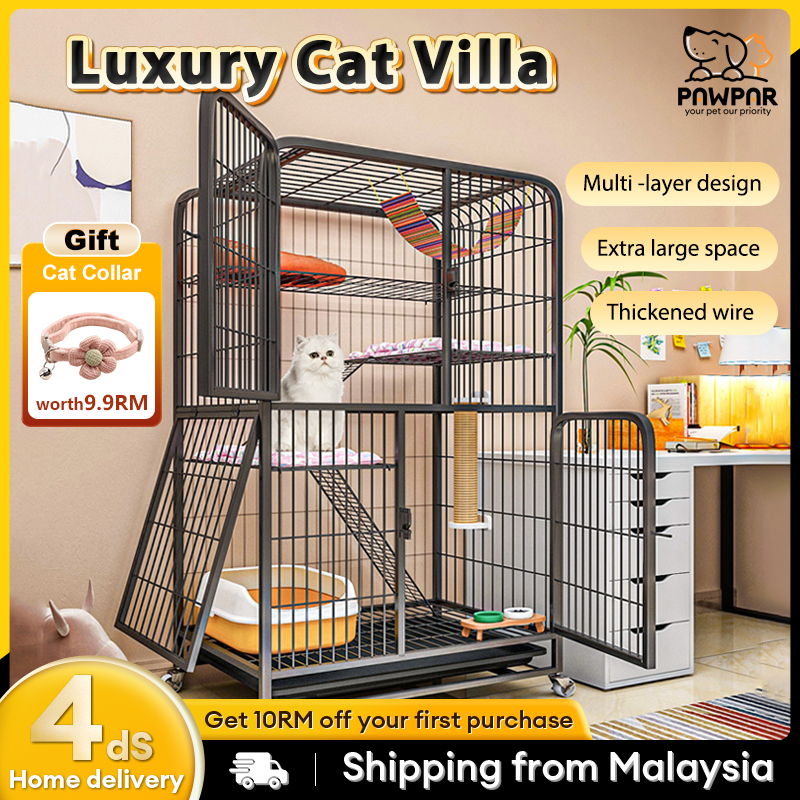Cat Cage Large Sangkar Kucing Cat Cage Dog Cage Villa Cat House Indoor ...