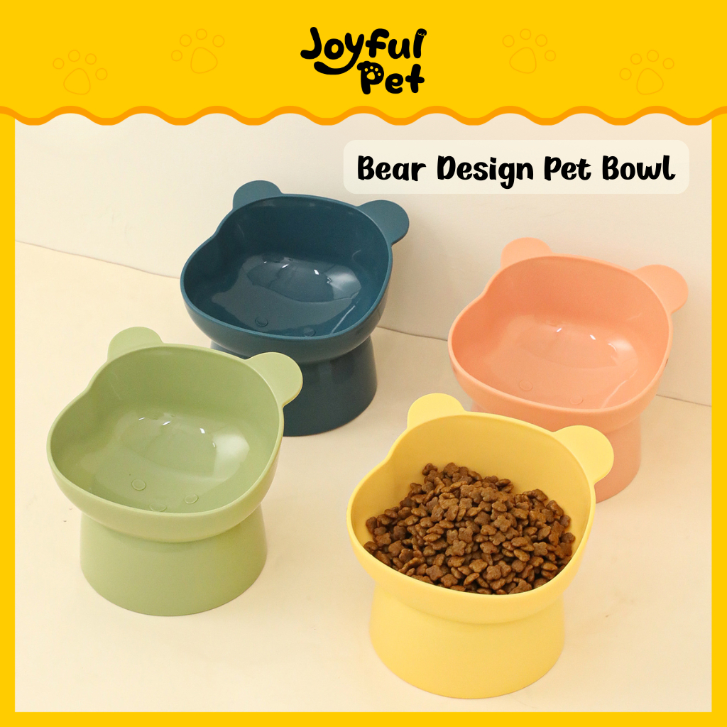 Bear Cute Tilted Pet Bowl | Cat Bowl | Dog Bowl | Mangkuk Kuching | Pet ...