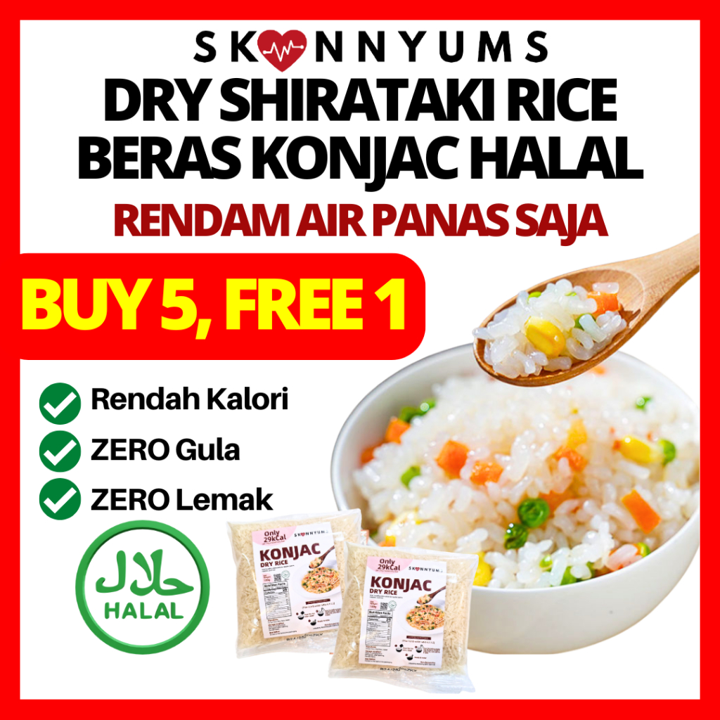 SKINNYUMS KONJAC DRY RICE Beras Konjac Meal Replacement Food Dry Konjac ...