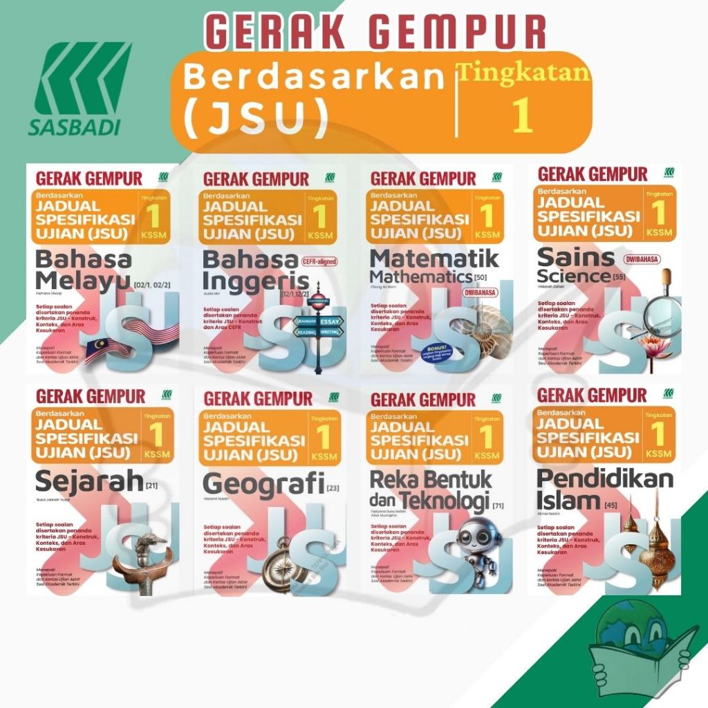 Buku Latihan 2025 Gerak Gempur JSU Tingkatan 1 - B.Melayu/Eng/Mate ...