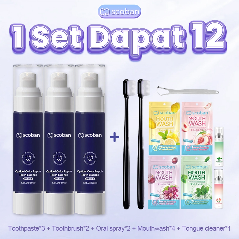 Scoban Purple Toothpaste Teeth Whitening + Mouthwash + Oral Spray ...