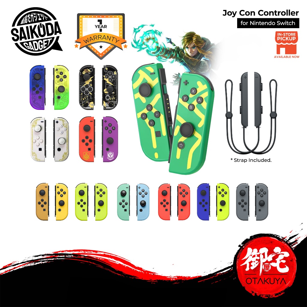 【6.6 SALE】SAIKODA Nintendo Switch OLED / V2 Joy Con Controller with Strap (1 Year Warranty ...