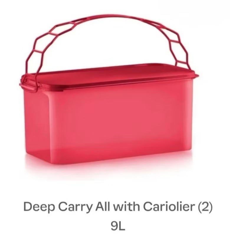 ** Ready Stok ** Tupperware Deep Carry All with Cariolier (9L) | Shopee ...