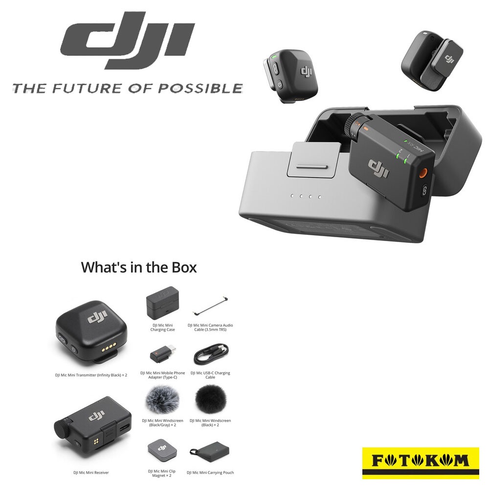 DJI Mic Mini 2-Person Compact Wireless Microphone System for Camera & Smartphone (2.4 GHz ...