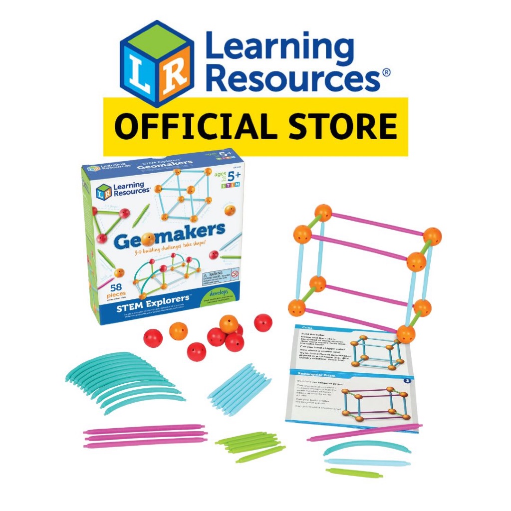 Learning Resources STEM Explorers Geomakers- Age 5-9, Maths, Geometry, Shapes, Building Toy ...