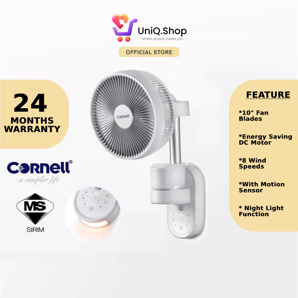 Cornell 3D Wall Circulator Fan 10" (DC Motor) | CCF-W1001DCR ...