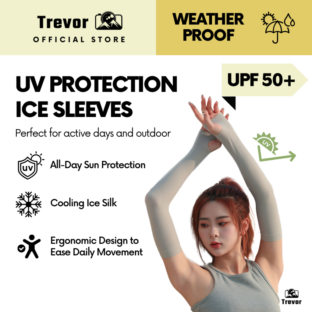TREVOR UV Protection Sleeves [1 pair] – UPF 50+ Women Ice Silk Sun ...