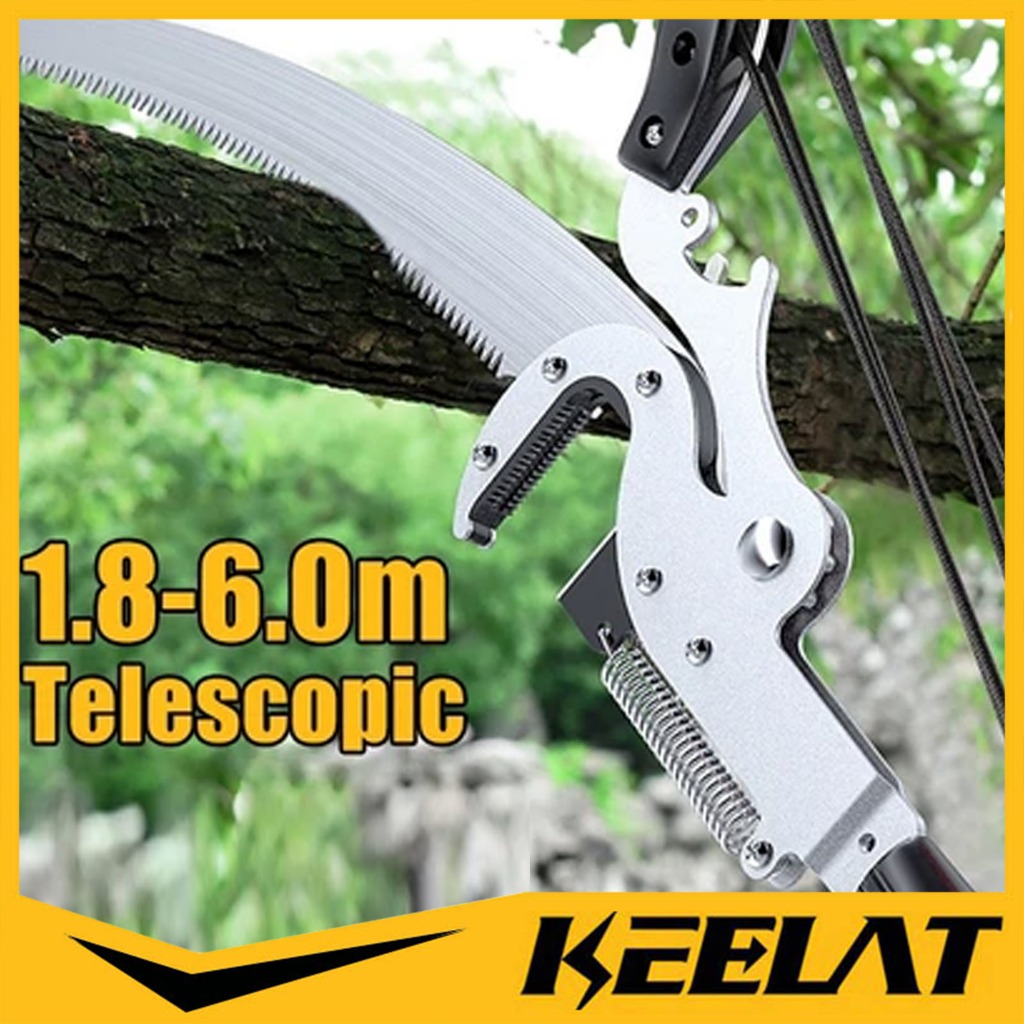KEELAT 3m-6.5m Long Reach Pruning Shears Telescopic Tree Trimmer Saw ...