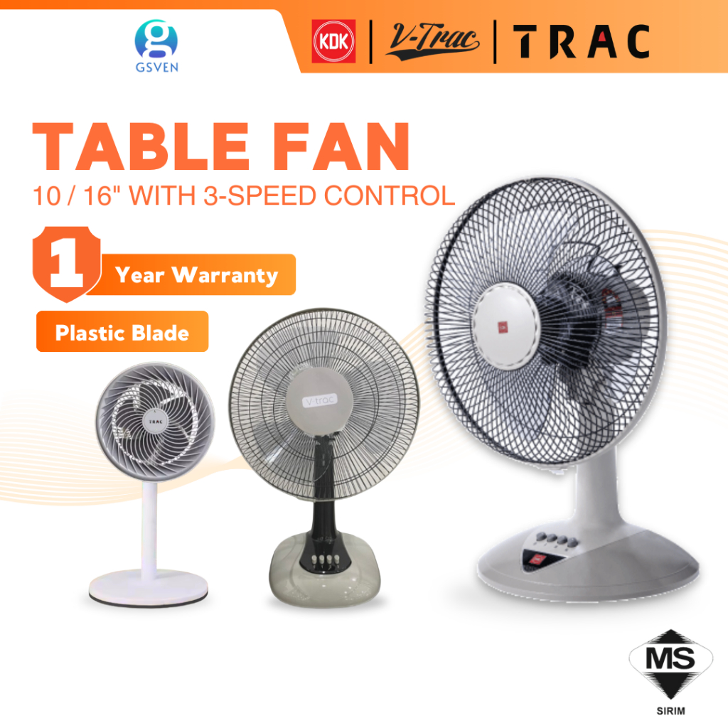 KDK KB404/ VTRAC Table Fans (40cm/16″) / TRAC 2 IN 1 Turbo Table / Stand Fan Kipas Berdiri Kipas ...