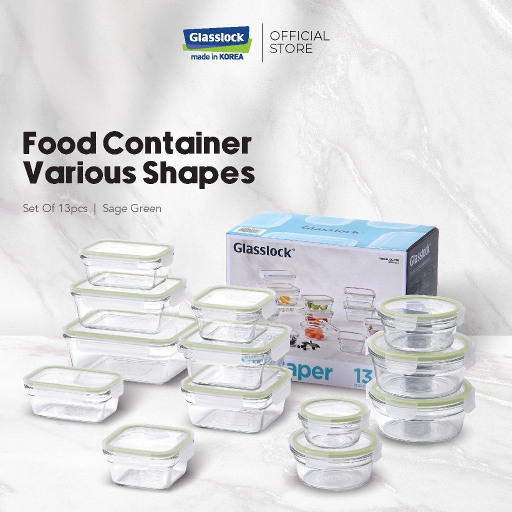 (Oven Safe)Glasslock Airtight Food Container Various Size Bekas Kaca ...