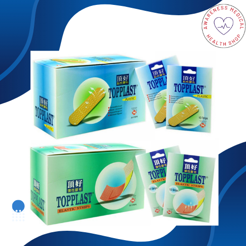 TOPPLAST Plastic/ Antiseptic Elastic Plaster (10'S X 30 Pkt) | Shopee ...