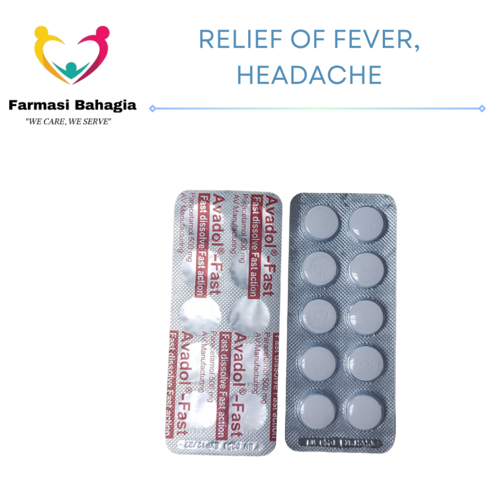 [ Exp 12/2027 ] AVADOL-FAST PARACETAMOL 500MG TABLET 10'S - For Relief ...