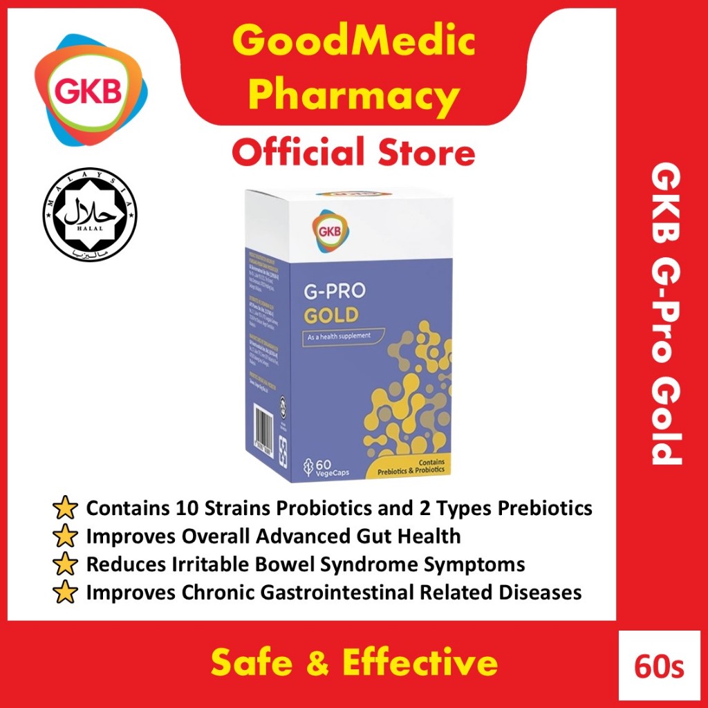 GKB G-Pro Gold 80 Billion CFU Probiotics and Prebiotics Formula For ...