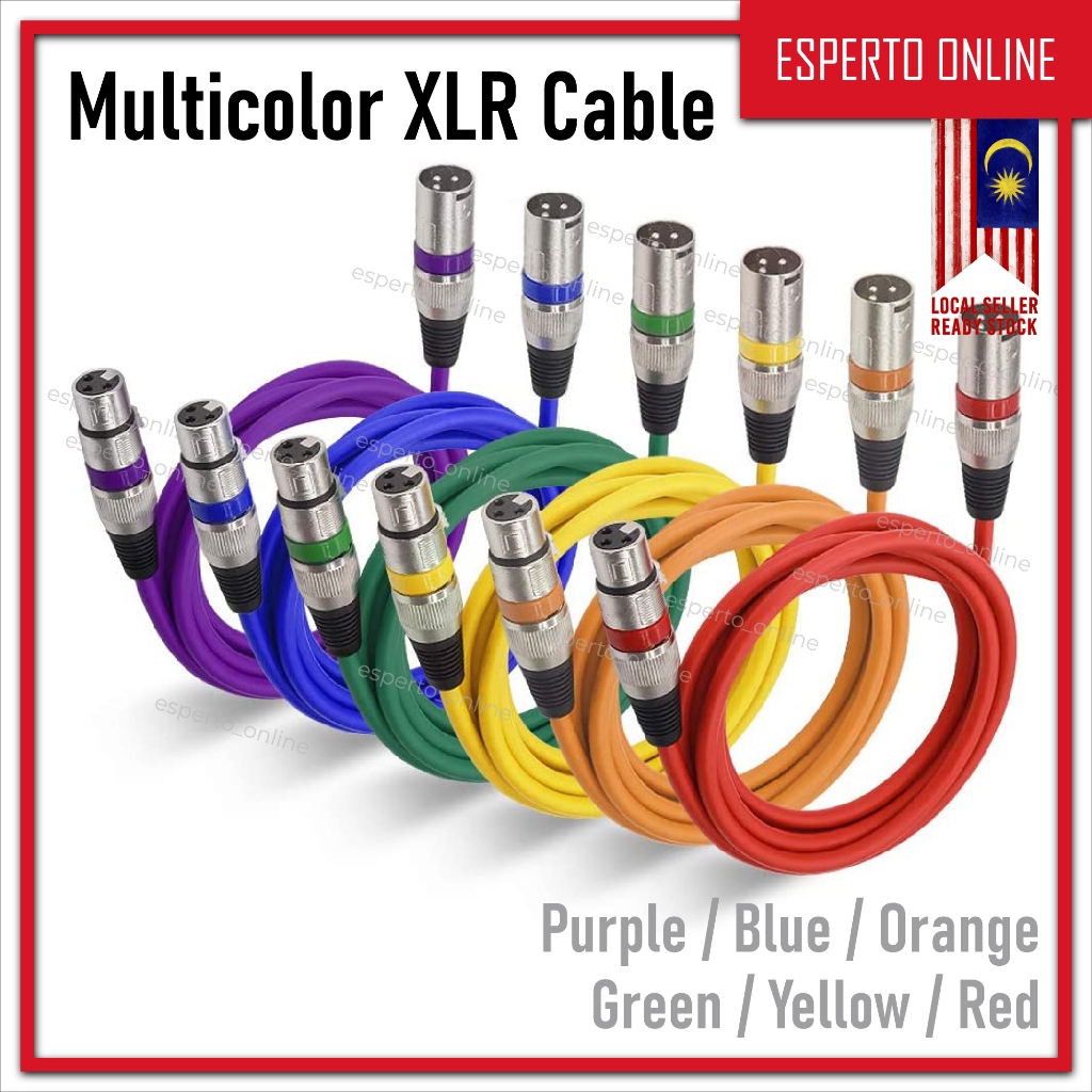 Microphone Cable XLR Male to XLR Female Multicolor Balanced 3-Pin Cable ...