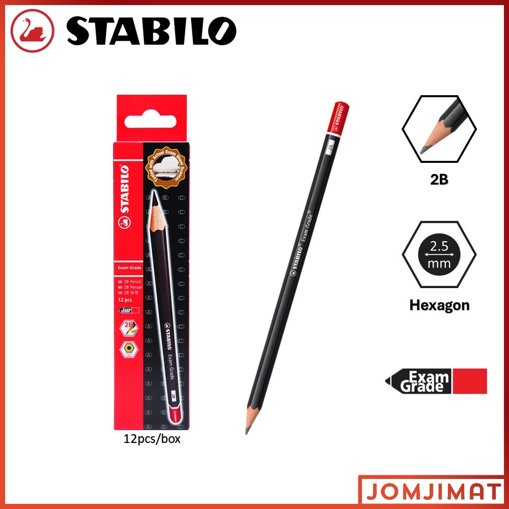 Stabilo Exam Grade Graphite 2B Pencil 288/12 / Pensel 2B Gred ...