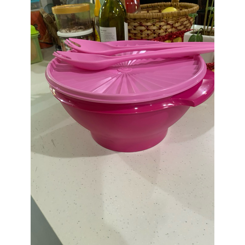 Tupperware-pink salad bowl only limited | Shopee Malaysia