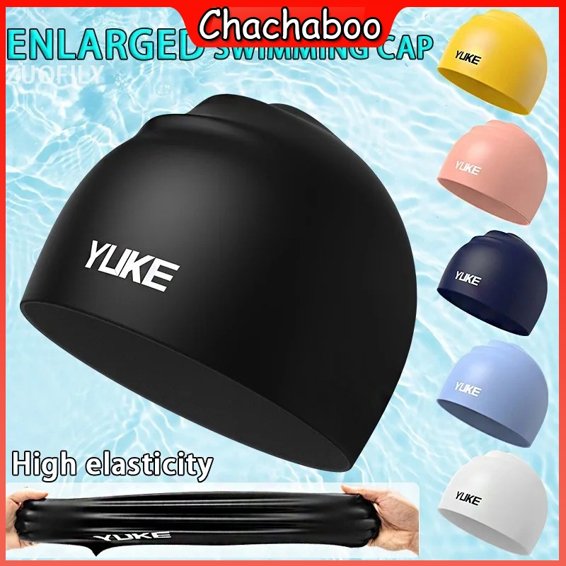 YUKE Swimming Cap Adult Women Ear Protection Long Hair Special Waterproof Silicone Cap Men ...