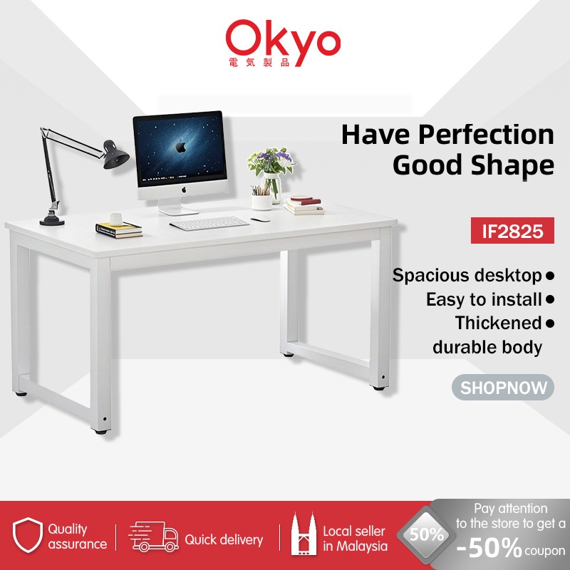 Office Table 140CM kayu tebal & berat & kukuh /computer table/study ...