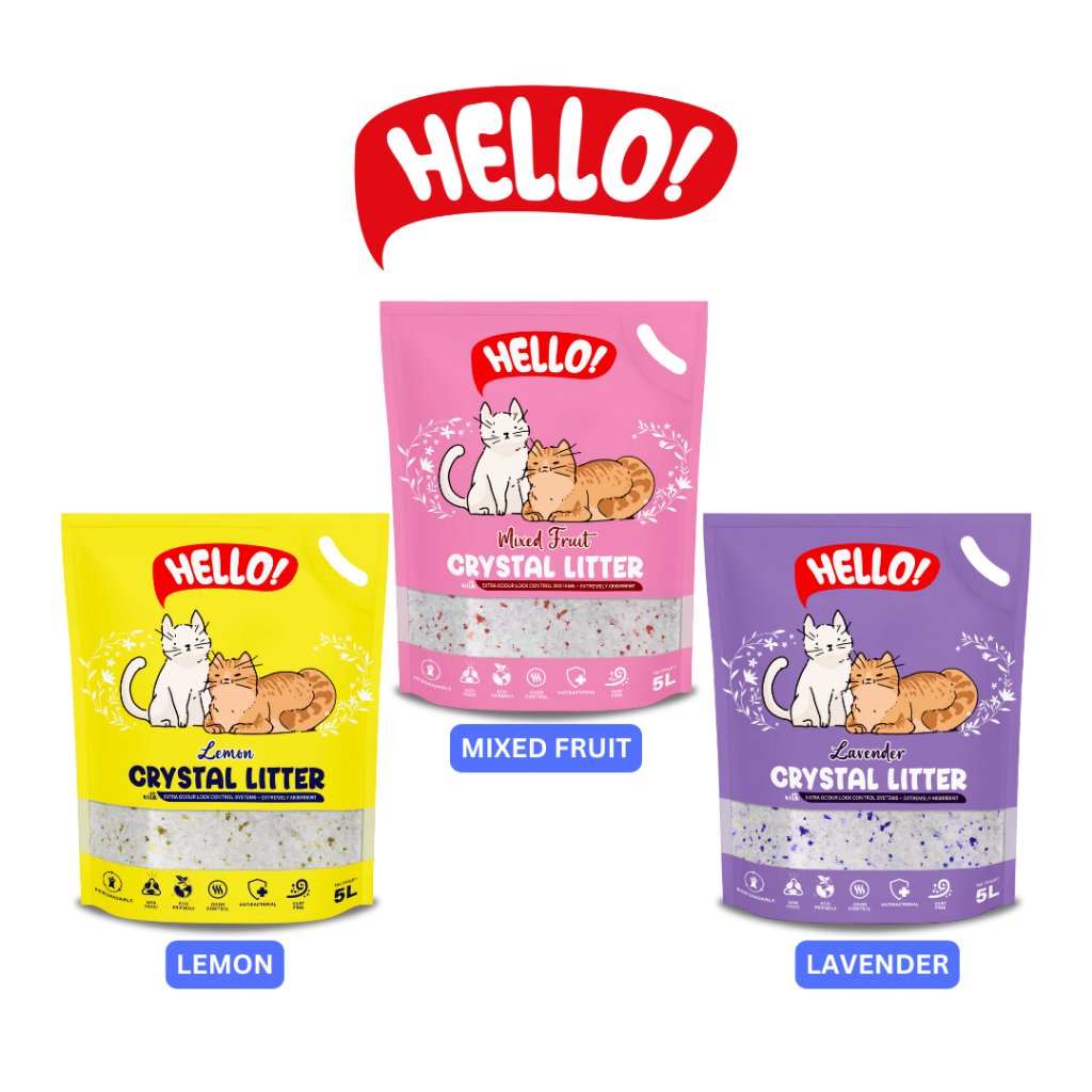 HELLO! Crystal Cat Litter (5L) | Shopee Malaysia
