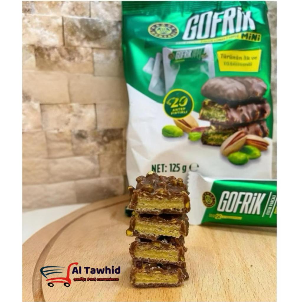 (125g) GOFRIK MINI Pistachio Paste and Milk Chocolate Wafer Snack ...