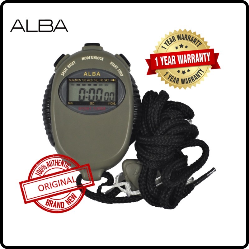 ALBA Digital Stopwatch 1/100 sec - Grey | Black | Red | Shopee Malaysia