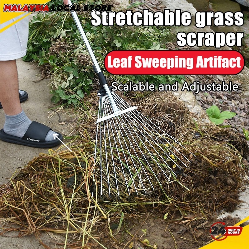 Scalable Iron Rake Grass Rake Garden Steel Leaf Raker Pencakar Rumput ...