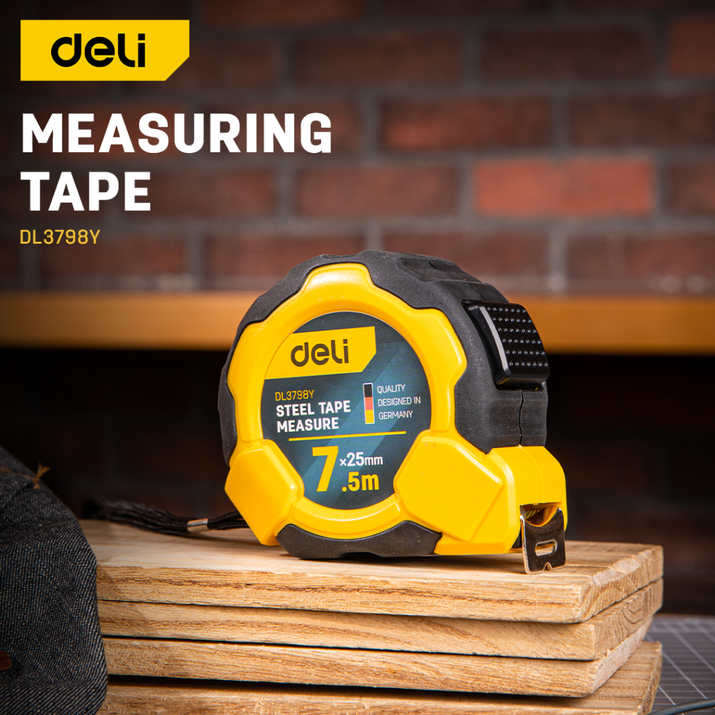 DELI Measuring Tape with Auto Lock Function (7.5m x 25mm / Inch ...