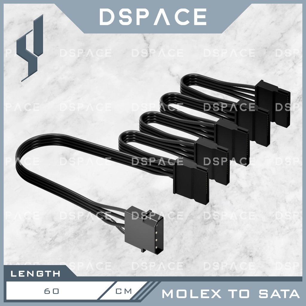 [High Quality] Dspace 18AWG MOLEX To SATA Splitter Cable for Harddisk ...