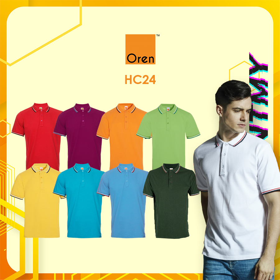 NTMY Oren Sport Honey Comb Polo Cotton Collared Shirt S.Sleeve Orange ...