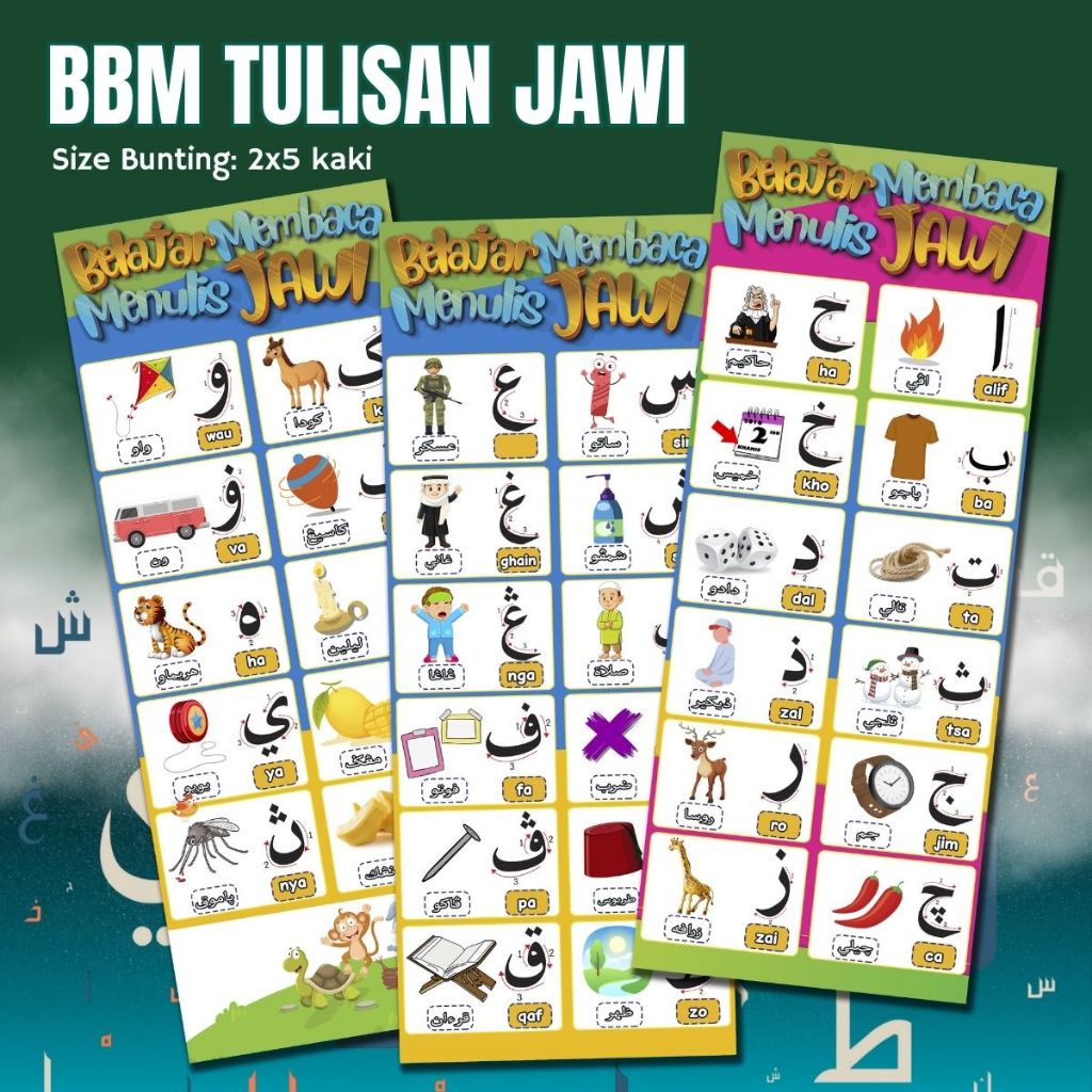 BBM TULISAN JAWI Bahan Bantu Mengajar / (Bunting & Banner) | Shopee Malaysia
