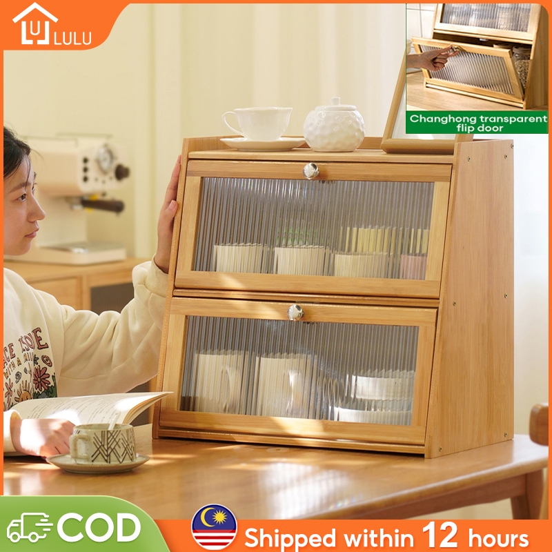 LULU Kitchen Cabinet Kabinet Dapur 2/3/4Layers Bamboo Spice Cabinet ...