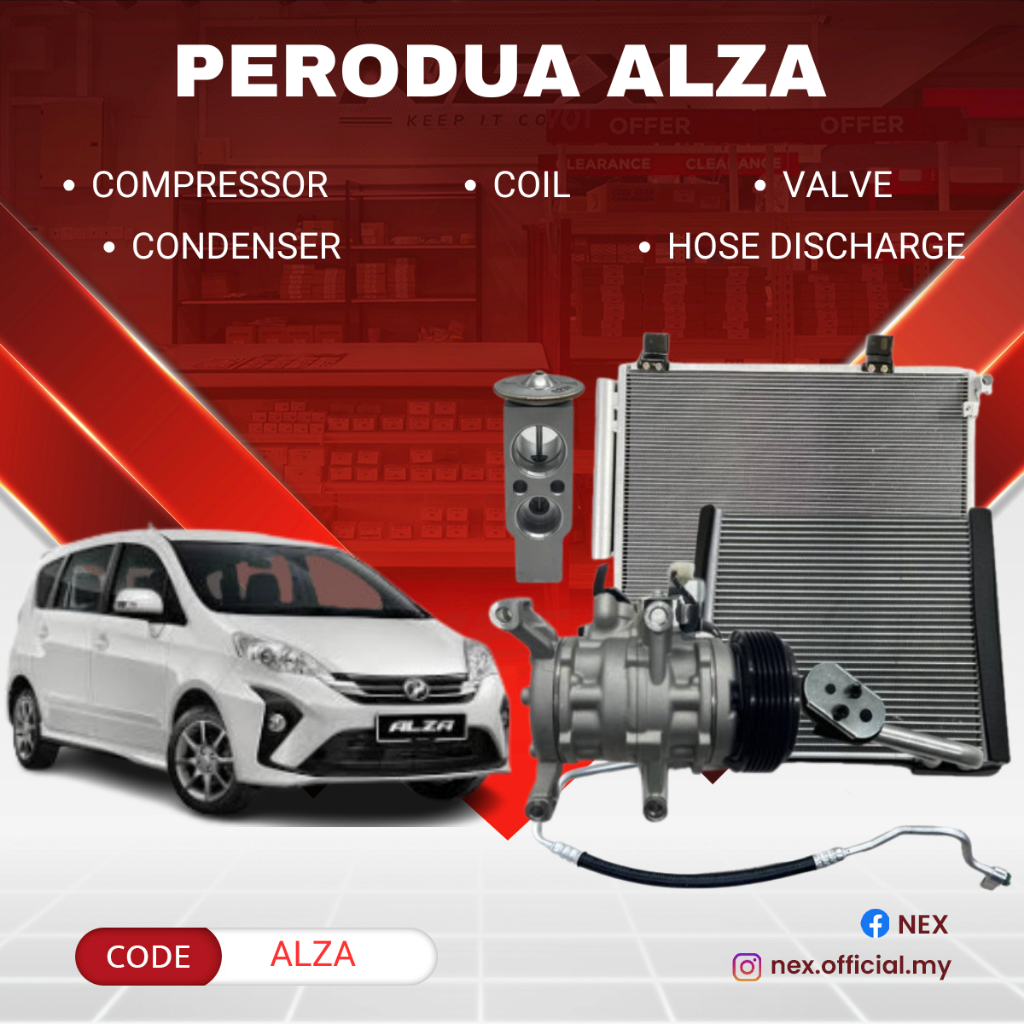 🔥PACKAGE MURAH🔥PERODUA ALZA 2009-2018 CAR AIRCOND SET (COMPRESSOR ...