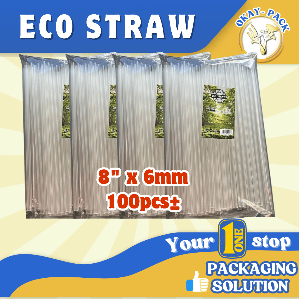 READY STOCK 100pcs Disposable Bio Straw 100% Eco-Friendly Natural ...