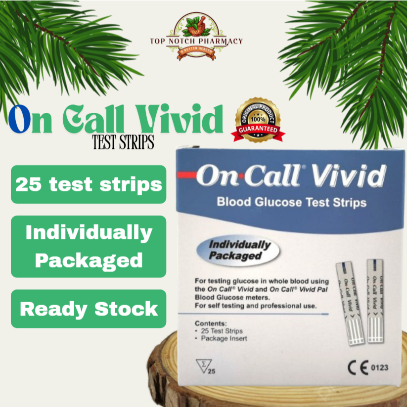 FDA Approved On Call Vivid Blood Glucose Test Strip (25's) Ready Stocks ...