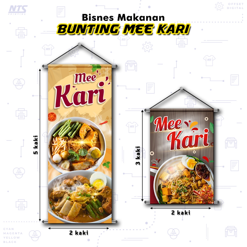 READY DESIGN BUNTING MEE KARI - MAKANAN / KHEMAH / PASAR MALAM / BAZAAR ...