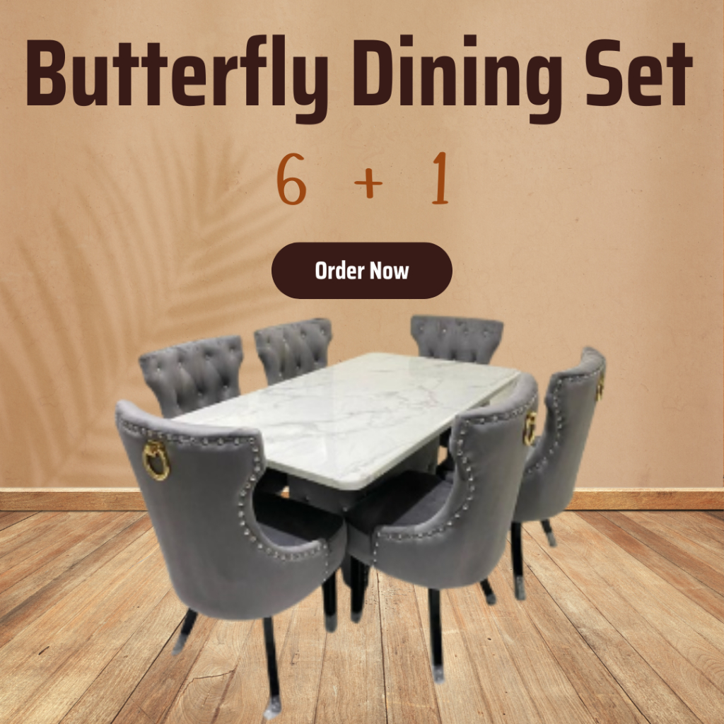 BUTTERFLY DINING SET 4/6/8 SEATER, MEJA MARBLE DIRECT KILANG | Shopee ...