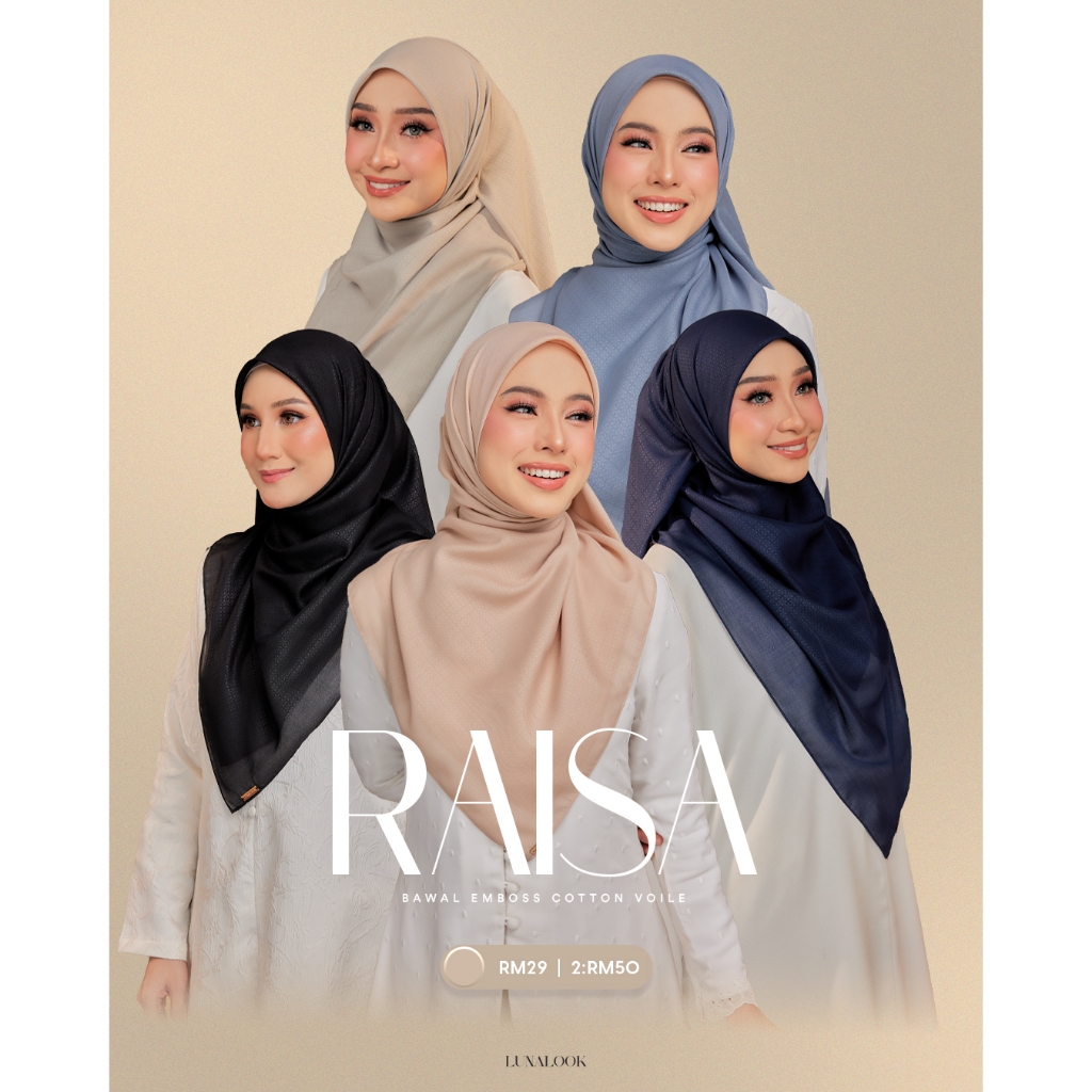 RAISA (2 HELAI RM50) Bawal Emboss Cotton voil By HEEJABxLUNALOOK ...