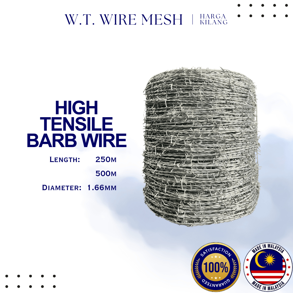 WT PAGAR KAWAD DURI HIGH TENSILE BARBED WIRE - 250M length READY STOCK ...