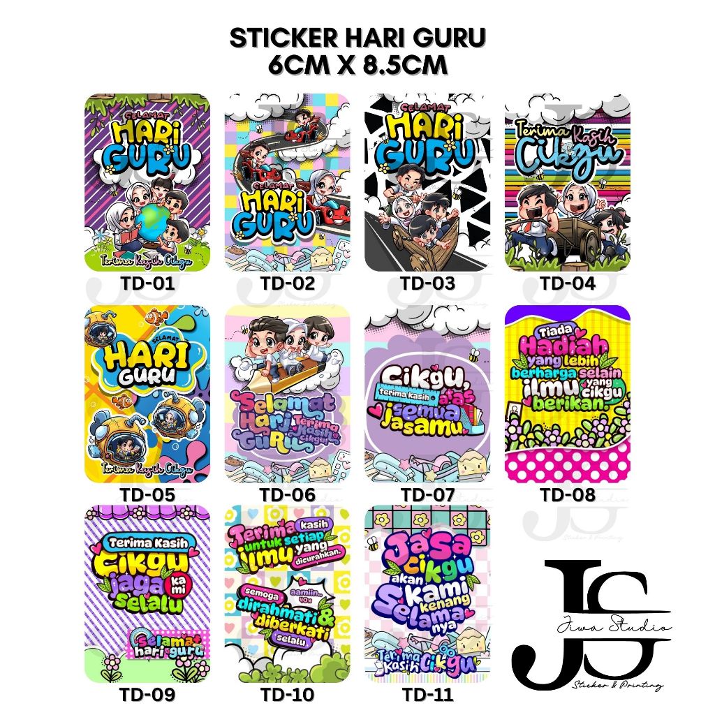 Sticker Selamat Hari Guru | 6cm x 8.5cm | Happy Teacher's Day Sticker ...