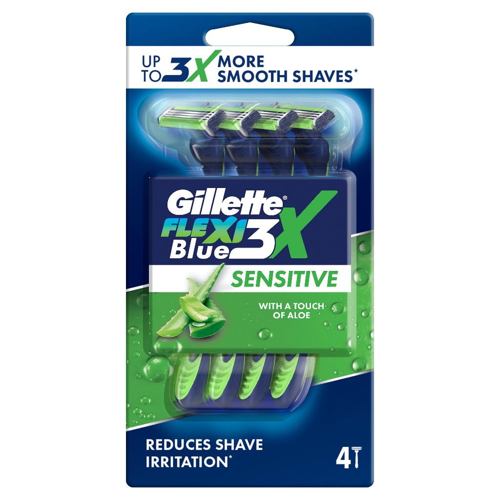 Gillette Blue3X Flexi Sensitive Disposable Razor, 4 pack | Shopee Malaysia