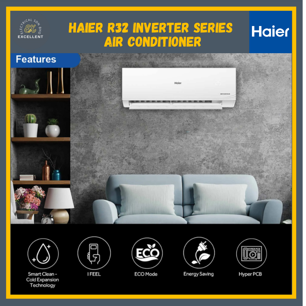 Haier 1HP/1.5HP/2HP/2.5HP R32 Inverter Series Air Conditioner | Shopee ...