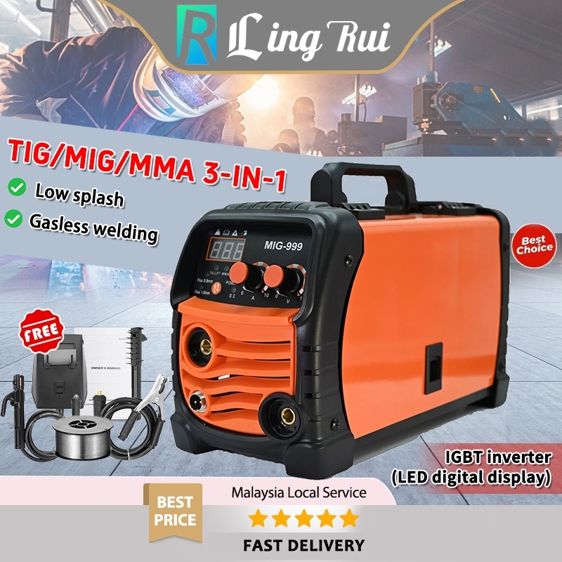 Industrial Grade Welding Machine Mig Welding Set MIG-999Mesin Welding Gasless MIG/MMA/TIG 3in1 ...
