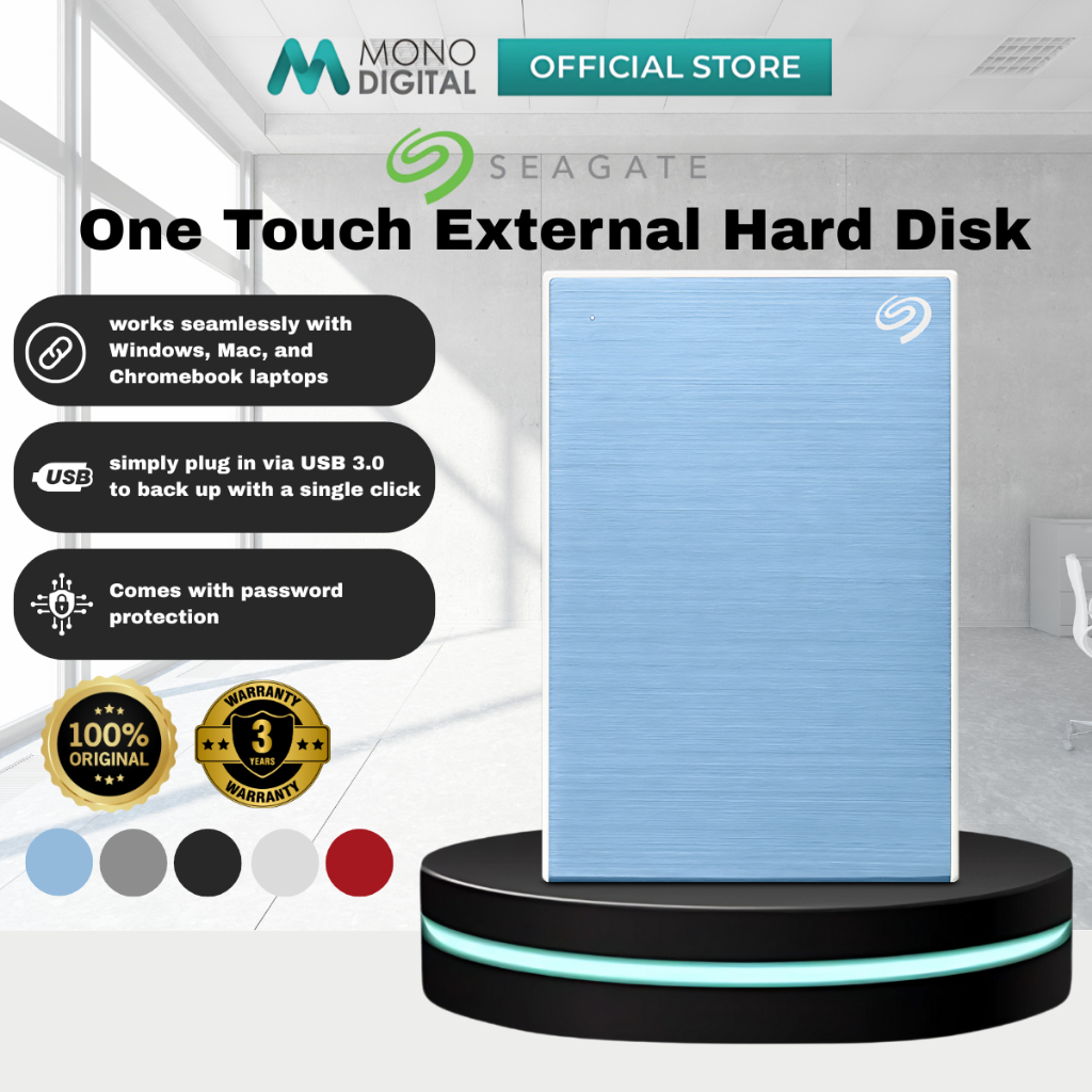 Seagate External Hard Disk One Touch USB 3.0 Portable HDD Backup Hard Drive (1TB/2TB/4TB/5TB ...