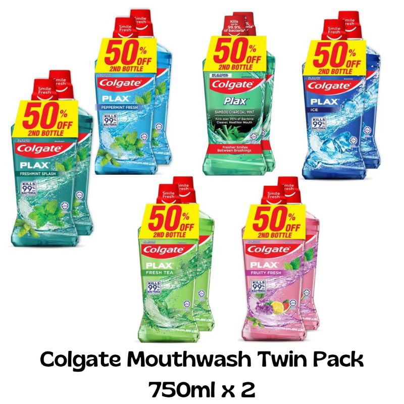 Colgate Mouthwash Value Pack 750ml x 2 | Shopee Malaysia