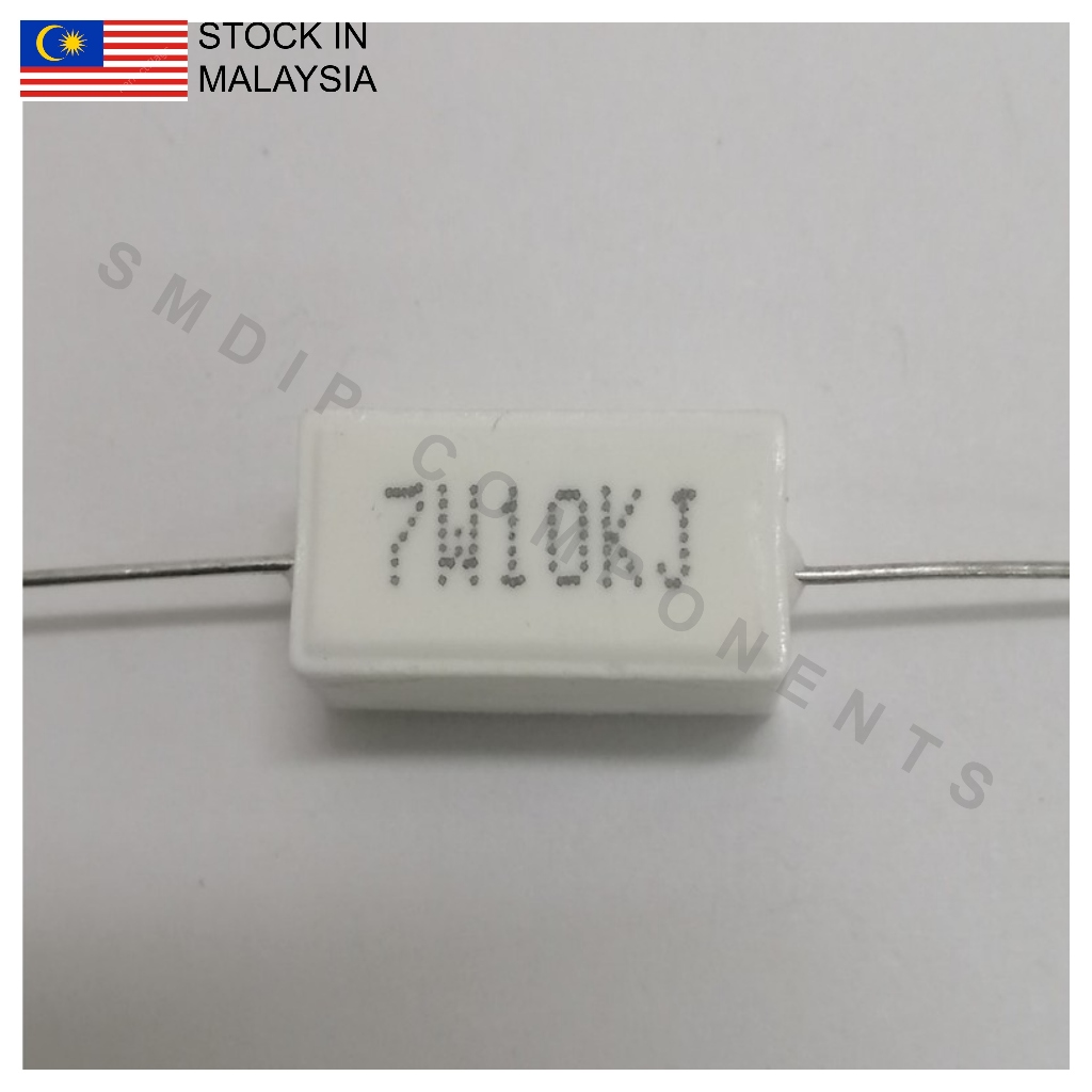 2PCS 10K ±5% 7W, Axial Lead Through Hole Wirewound Cement Resistor ...