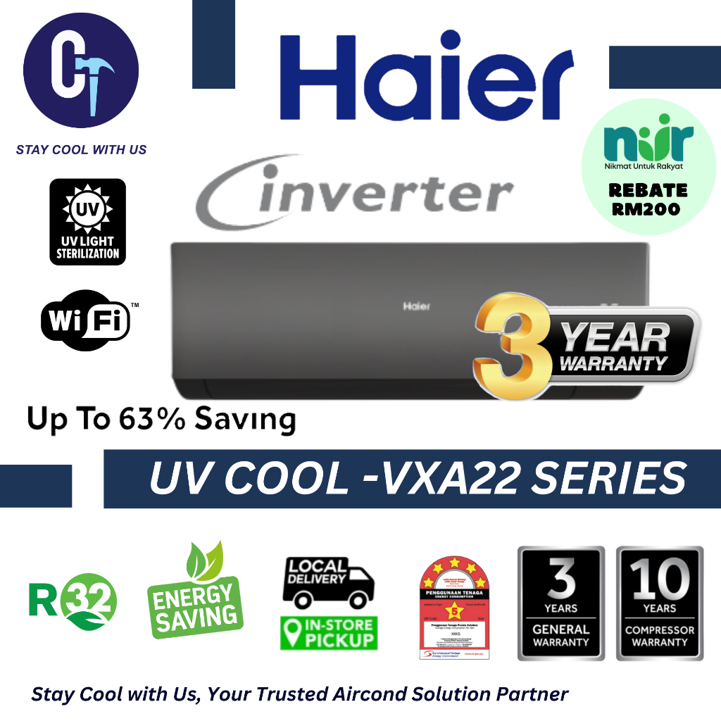 HAIER New R32 Wall Mounted Air Conditioner LPA/VQA/VQC/VRA/VXA Series ...