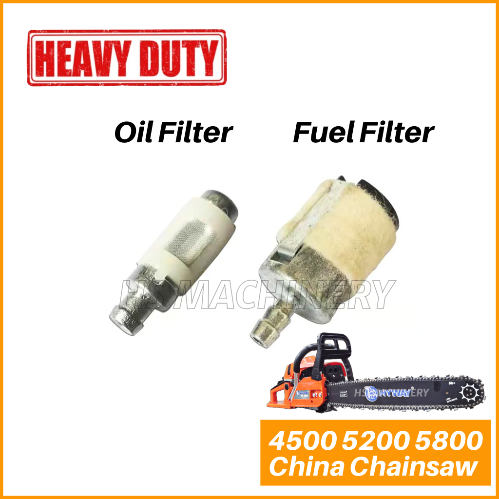 Heavy Duty 4500 5200 5800 China Chainsaw Oil Filter Fuel Filter Penapis ...