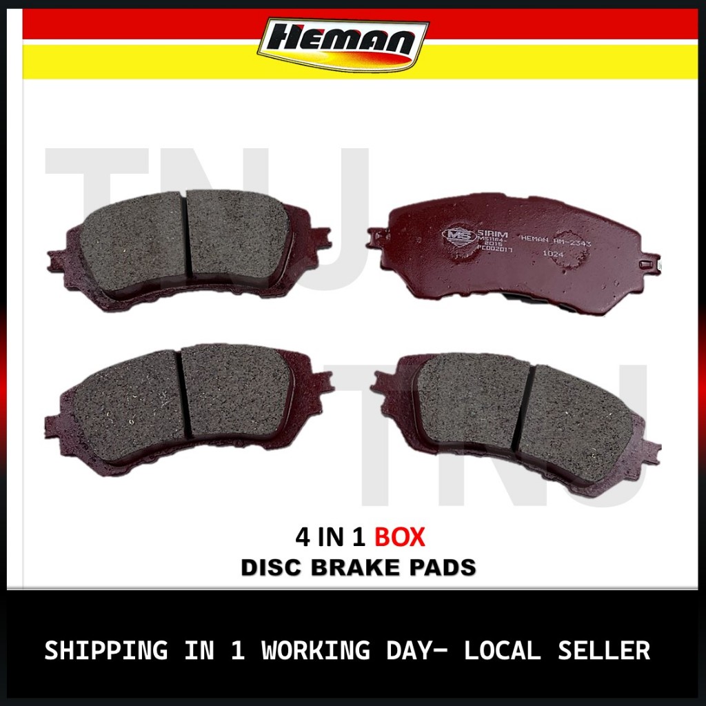 HEMAN 4 IN 1 DISC BRAKE PAD ( FRONT ) TOYOTA VIOS NCP150 YEAR2013 ...