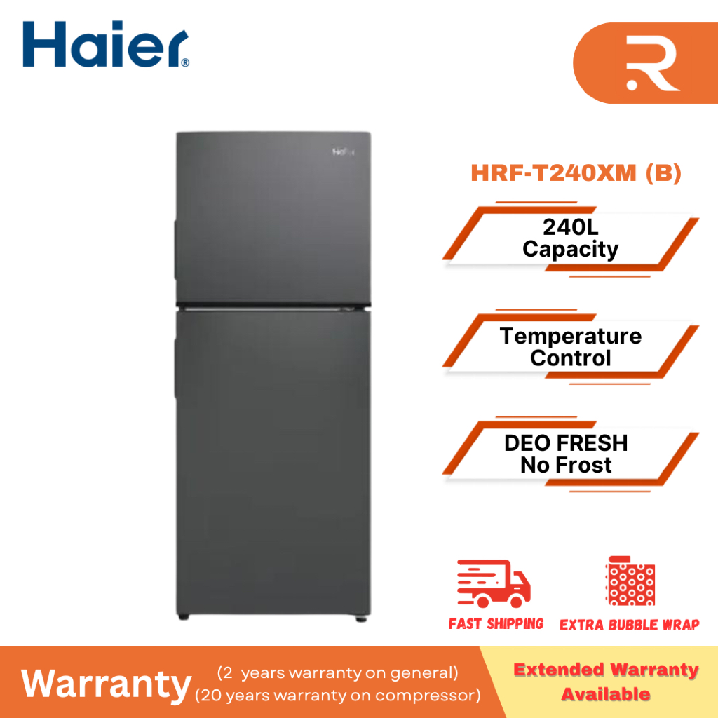 HAIER 240L 2 Doors Top Mount Refrigerator HRF-T240XM(B) | Shopee Malaysia